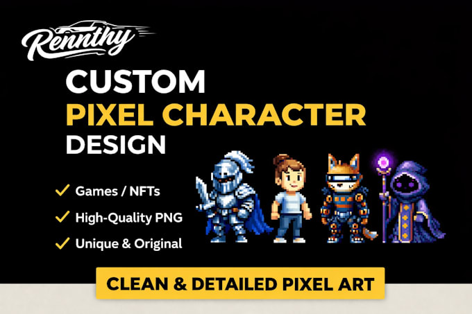 Draw clean pixel art for character, games and avatars by Jame_rennthy ...