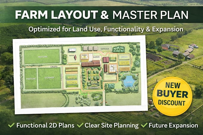 Design a functional farm layout and master plan with site planning by ...