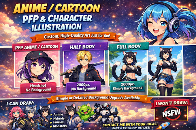 Draw your roblox pfp roblox avatar, or discord, youtube pfp in cartoon ...