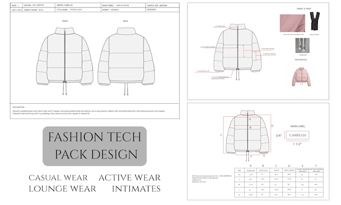Create professional 3d fashion tech packs and technical flats for ...