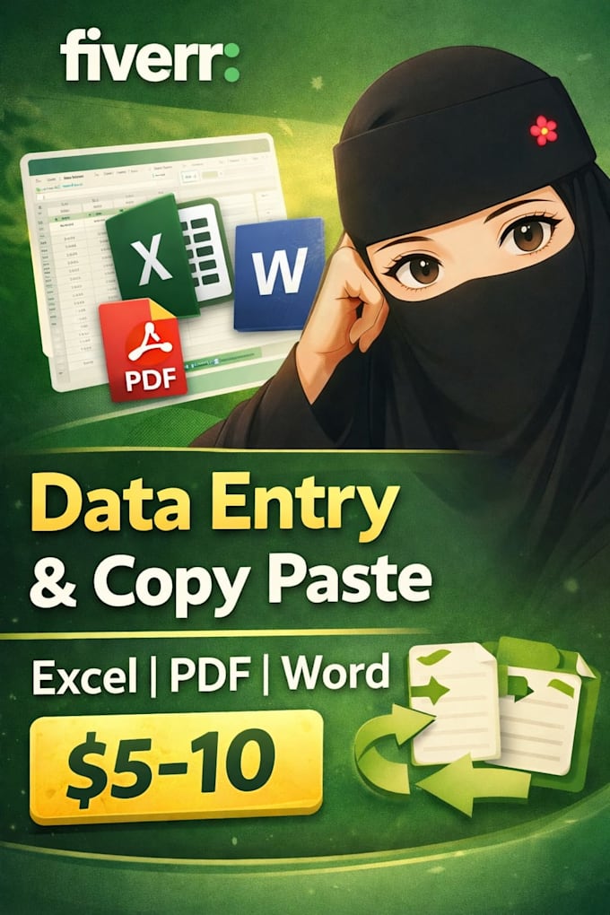 Do accurate data entry and copy paste work in excel, pdf ,word by ...