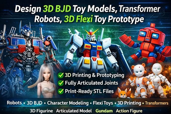 Design 3d printable articulated toys and flexi toy models by Mathew_290 ...