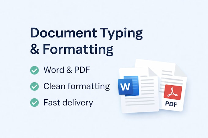 Do typing, and document formatting by Liamb871 | Fiverr
