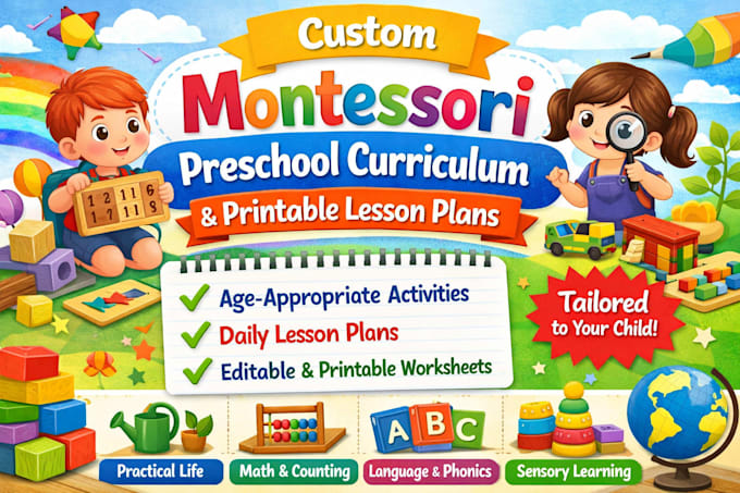 Ein individuelles montessori-vorschulcurriculum mit druckbaren ...