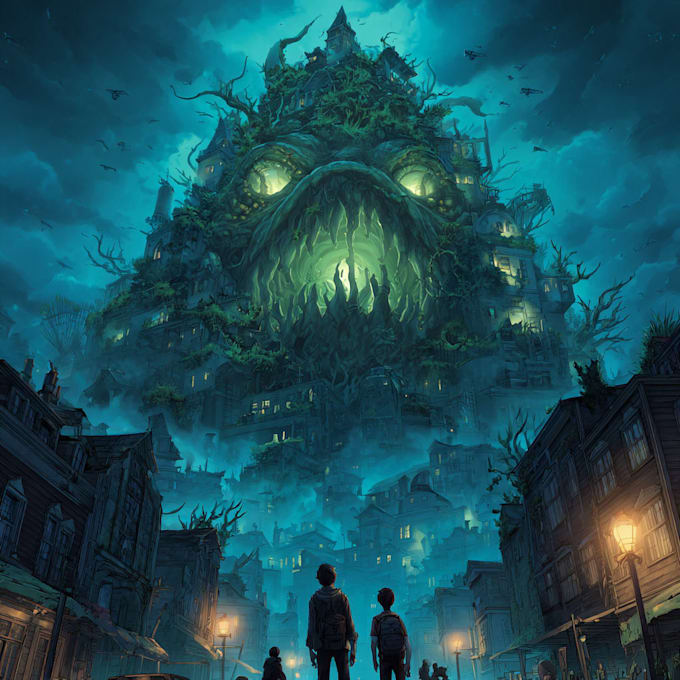 Create concept art, illustration, book cover, monster art, horror art ...