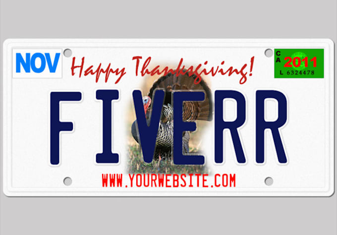 Create unique custom high quality thanksgiving license plates graphics ...