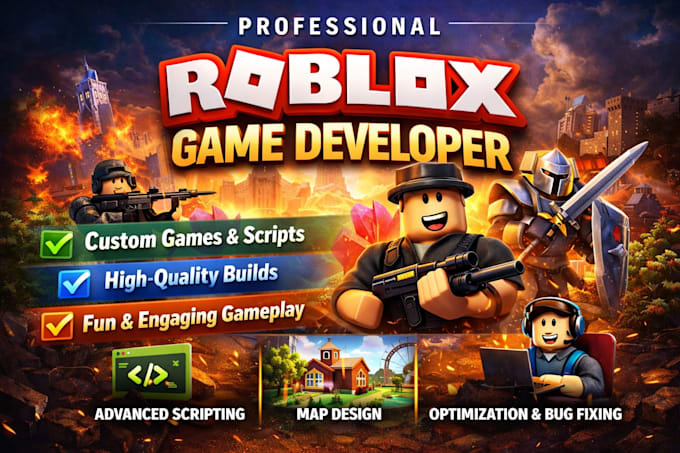 Develop roblox game development, roblox full game creation, roblox full ...
