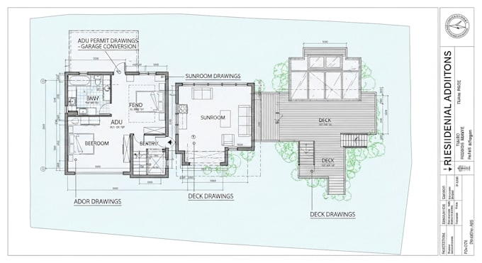 Draw adu permit drawings, garage conversion, ,sunroom and deck drawings ...