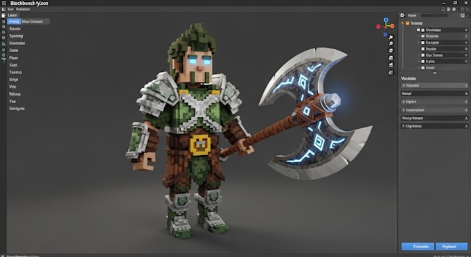 Create custom hytale 3d model in blockbench with texture and animation ...