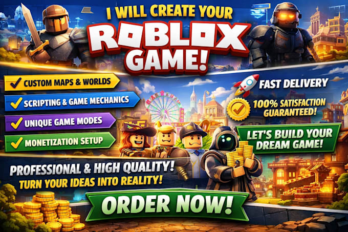 Be your roblox game developer expert, game ai lua scripter gui vfx ugc ...