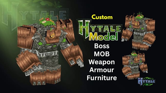 Make 3d hytale model mob, boss, civilian and animation in blockbench ...