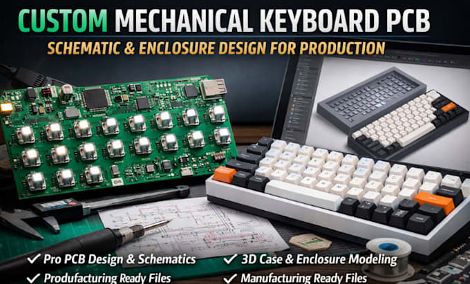 Design custom mechanical keyboard pcb, schematic and enclosure for ...