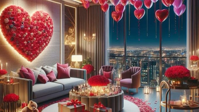 Valentine themed 3d interior design for romantic and cozy spaces by ...