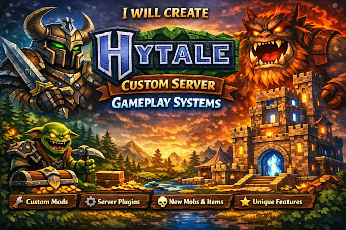 Create hytale mod plugin and custom server gameplay systems blockbench ...