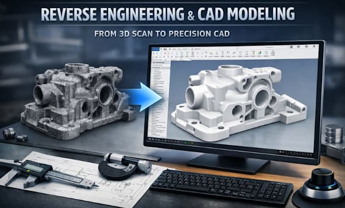 Do reverse engineering, make cad model from scan data by Roffy_o | Fiverr