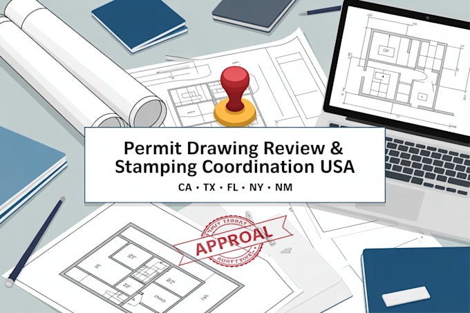 Review and coordinate stamped drawings for ca tx fl ny permit by ...