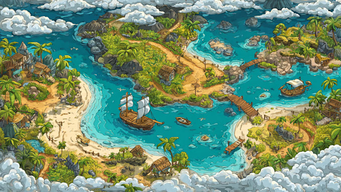 Create vector game map for your project by Kymbrealmer | Fiverr