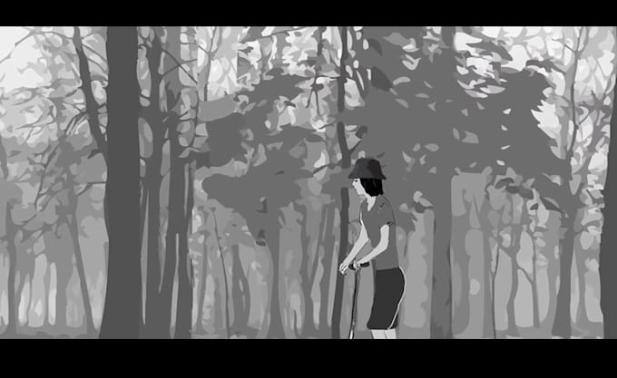 2d stickman, shadow or japanese anime style black an white silhouette ...