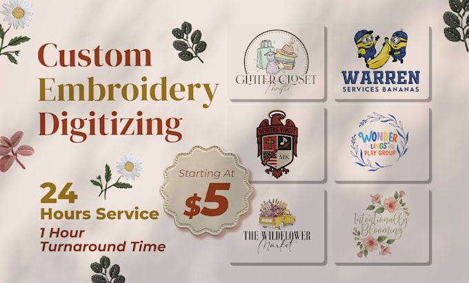 Do embroidery digitizing in dst pes emb file within hours by ...