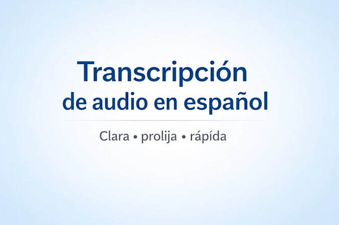 Transcribo audios en español de forma clara y prolija by ...
