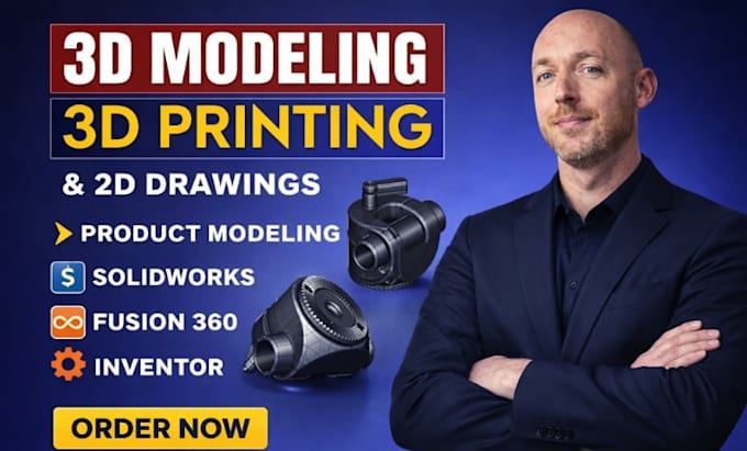 Do 3d cad modeling, 3d cad design, 3d product design, 3d printing in ...