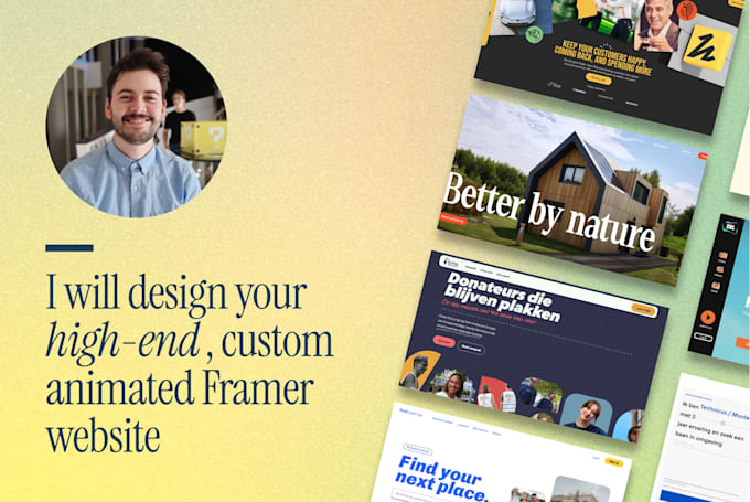 Design your high end, custom animated framer website by Mkarren | Fiverr