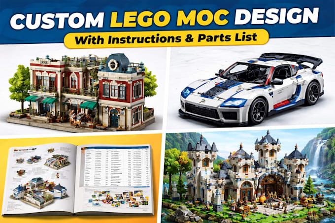 Create buildable custom 3d lego moc with pdf instructions, bricklink ...