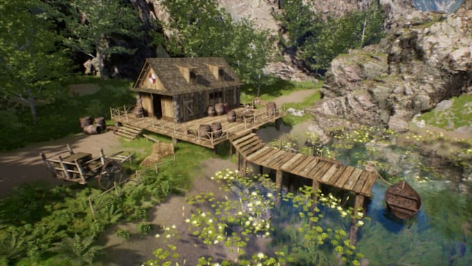 Design 3d game environment open world map level design in unreal engine ...