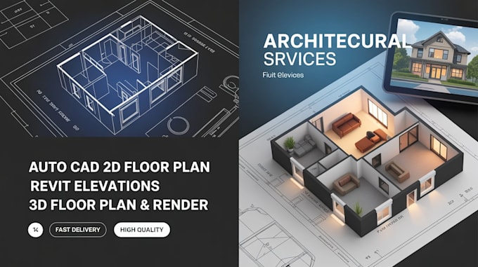 Autocad 2d floor plan, revit elevations, 3d rendering floorplanner ...