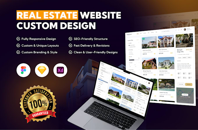 Design real estate hotel and booking website landing page ui ux design ...