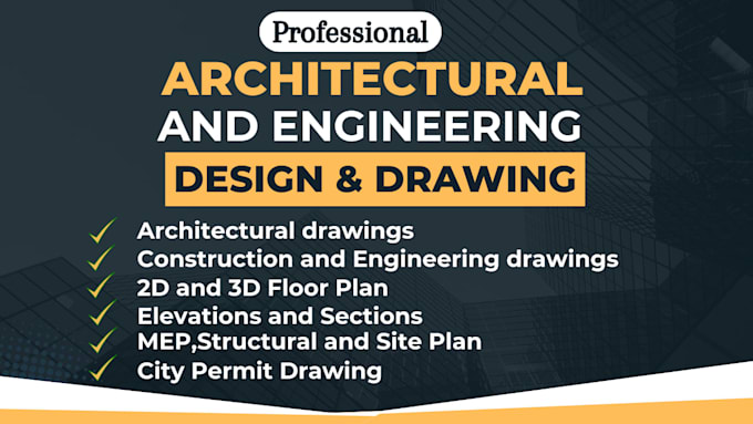 Provide architectural and engineering drawings, structural mep floor ...
