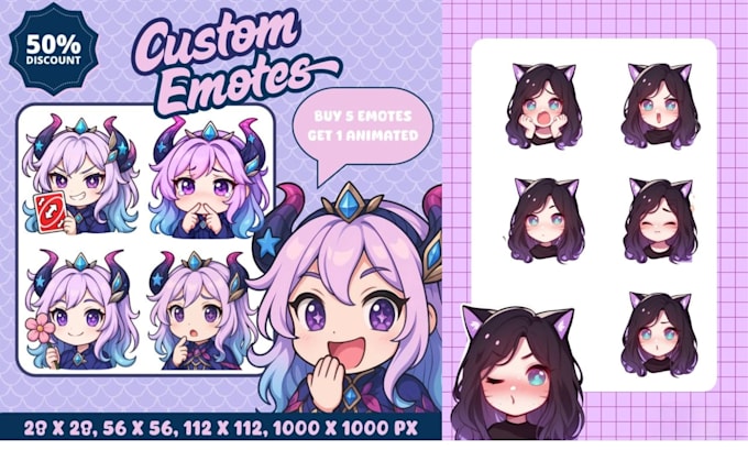 Create chibi emotes for twitch, discord, youtube and telegram by ...