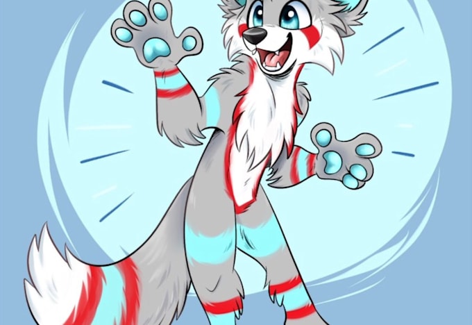 Draw cute furry character art, anthro wolf, furry oc, cartoon furry ...