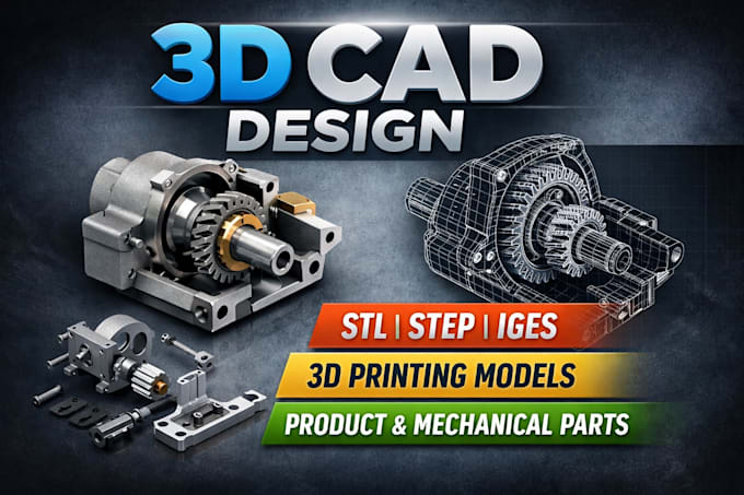 Create 3d cad design, 3d product design and mechanical parts using ...