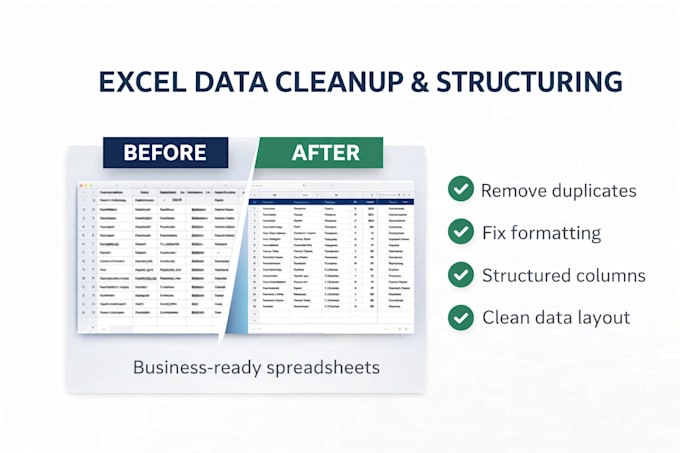 Clean, format and organize messy excel data professionally by ...