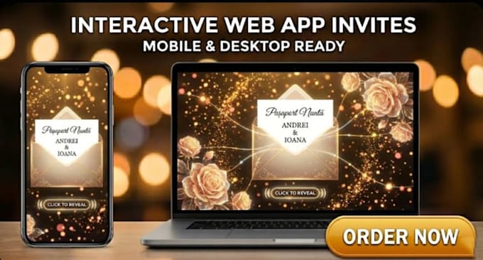 Create a luxury digital invitation website for weddings and events by ...