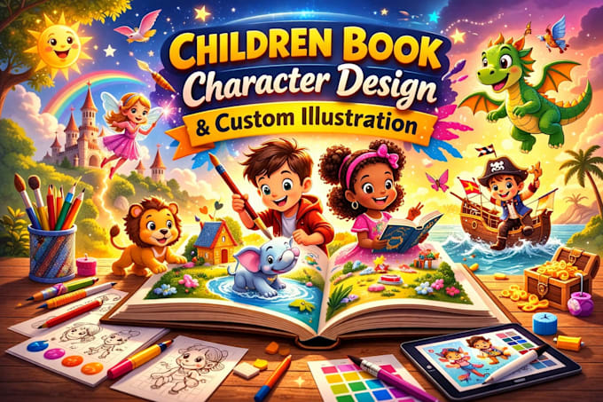 Design adorable children book characters and custom storybook ...