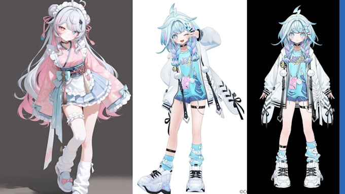 Create custom 3d character model for vtuber 3d rigging, vroid, vrchat ...