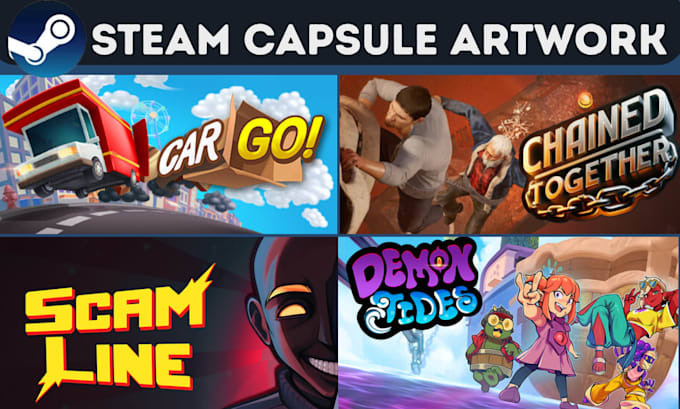 Create steam capsule art, game banner, game poster, steam capsule cover ...