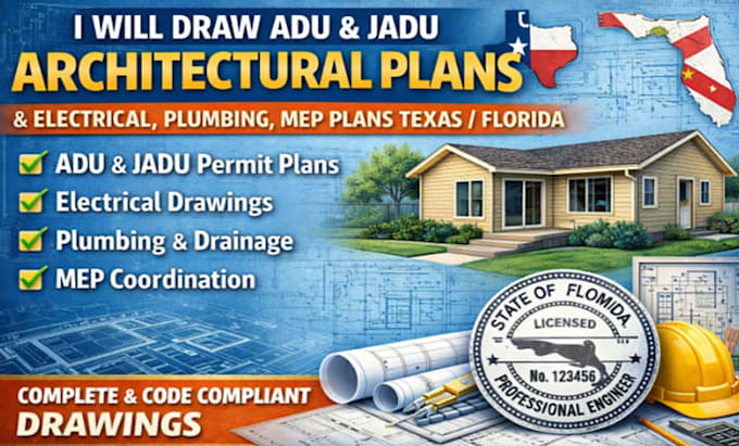 Draw adu jadu architectural plans, electrical, plumbing, mep plans ...