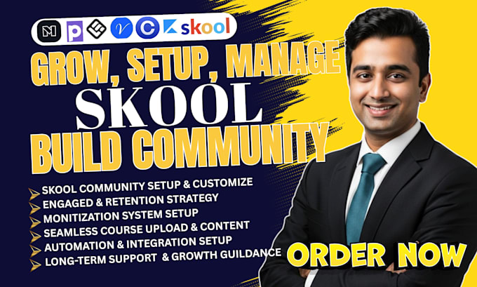 Configuration de la communauté skool, création de la communauté pour le ...