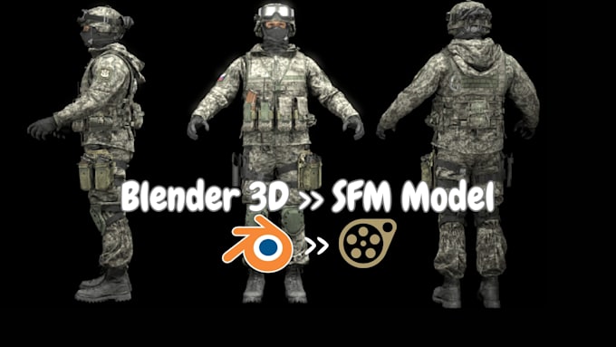 Port sfm mmd tf2 model fnaf l4d2 gmod van blender naar source filmmaker ...