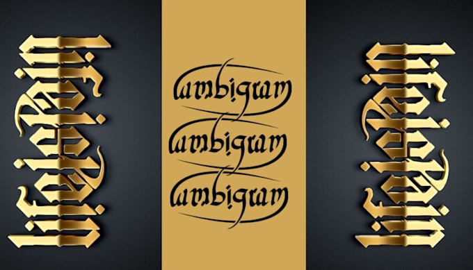 Design ambigram logo, flipped lettering ambigram, tattoo fonts, ink ...