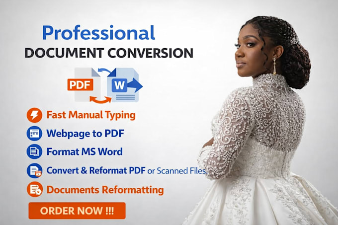 Professionally type, format ms word, convert and reformat pdf scanned ...