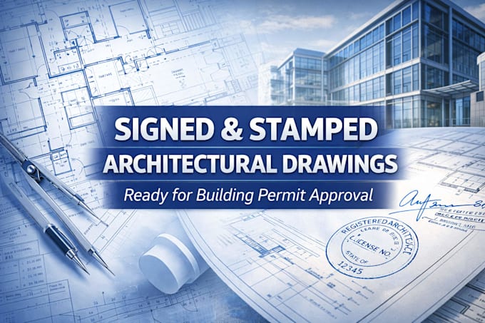 Provide signed and stamped architectural drawings for building permit ...