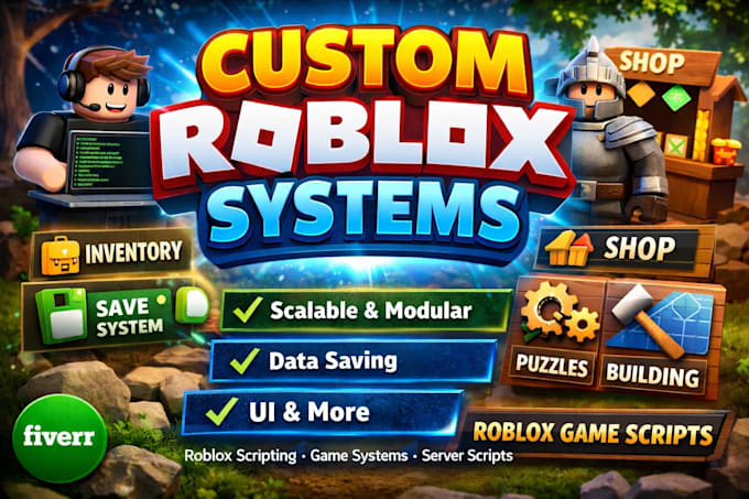 Do professional roblox scripting and develop custom roblox game systems ...