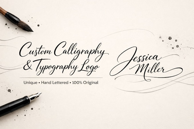 Design custom calligraphy, hand lettering, typography logo for brand or ...