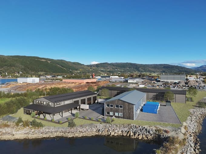 Revamp modern warehouse building, commercial complex cgi render,site ...