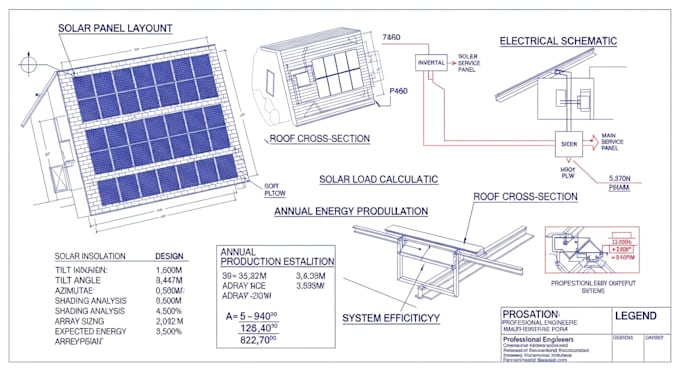 Expert solar load calculation and pv system, design with permit ready ...