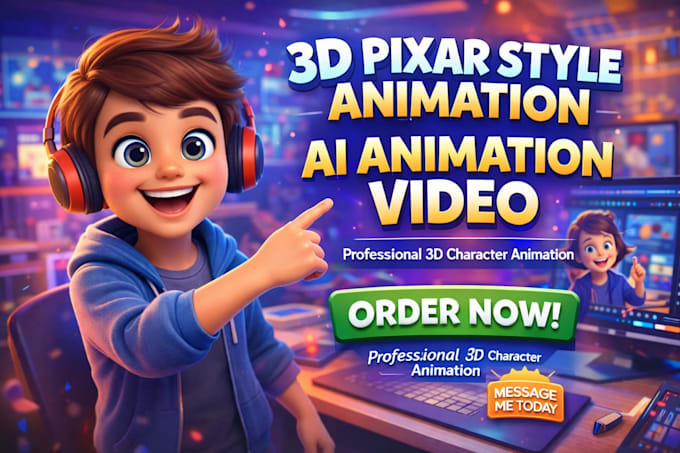Personaje de animación ai en estilo pixar 3d, animación ai en estilo ...